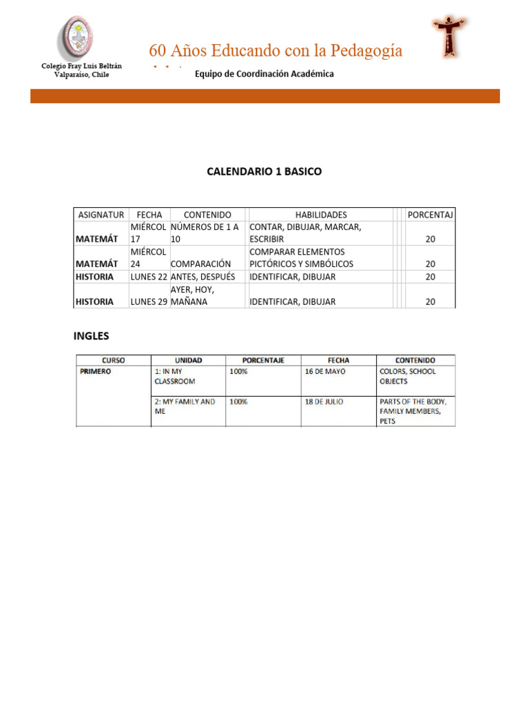 Calendario 1 BASICO | PDF