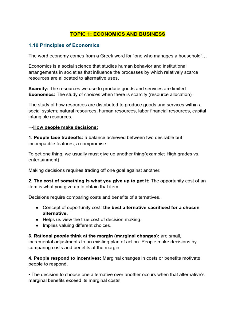 Principles of Economics Explained | PDF | Perfect Competition | Market ...