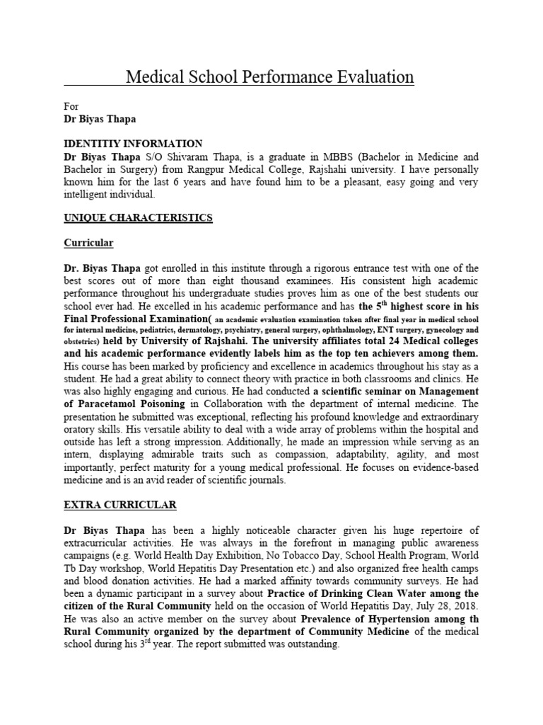 Medical School Performance Evaluation | PDF | Medical School | Medicine