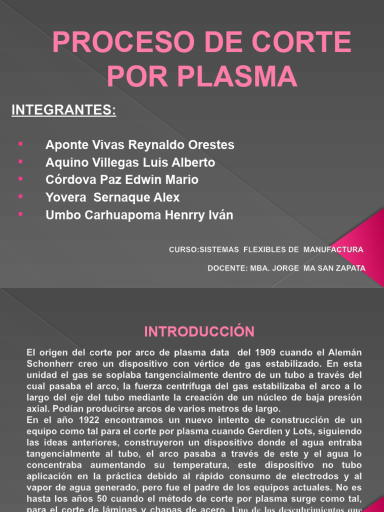 Corte por Plasma: Proceso y Aplicaciones | PDF | Materiales | Ciencias fisicas