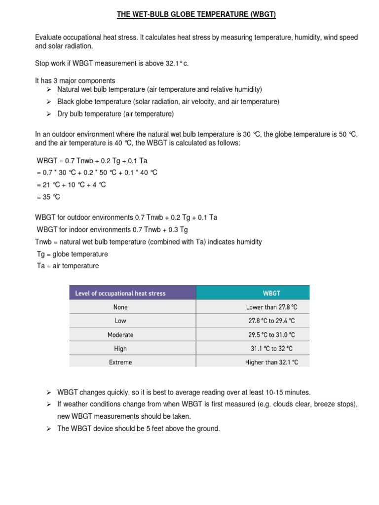 HI and WBGT | PDF