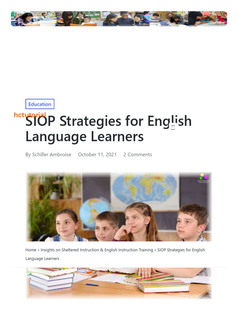 SIOP Strategies For English Language o | PDF | Reading Comprehension ...