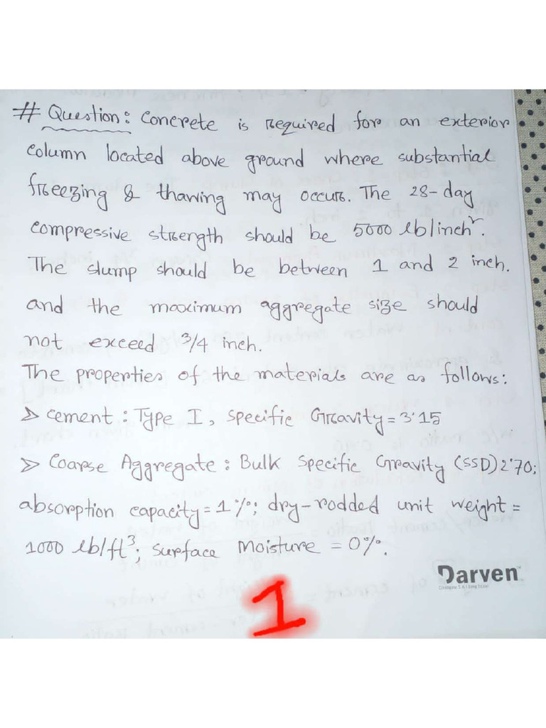 ACI Mix Design | PDF