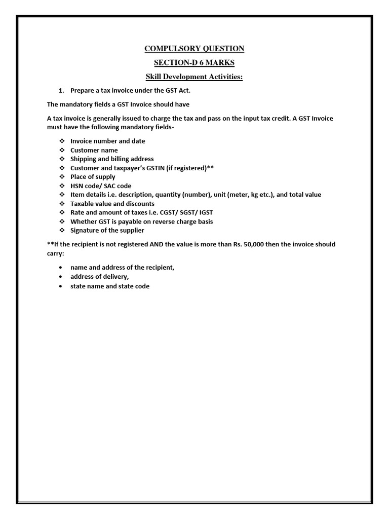 GST-Skill Development Questions | PDF | Invoice