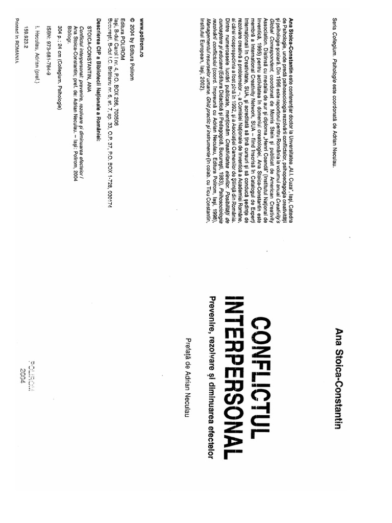 Stoica Constantin Ana Conflictul Interpe | PDF