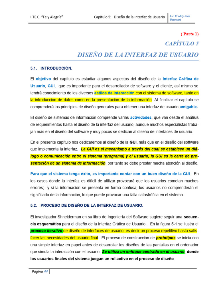 Cap 5 Parte 1 Interfaz Usuario | PDF | Interfaces gráficas de usuario | Interfaz de usuario