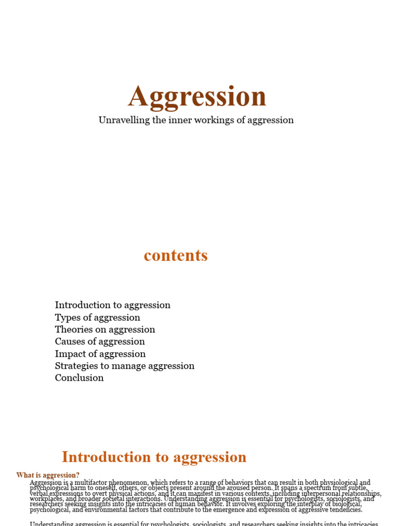 Aggression | PDF | Aggression | Mental Disorder