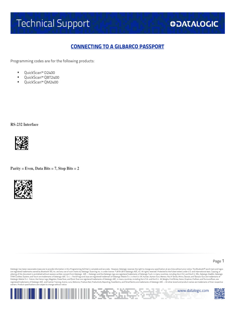 Quickscan 2400 GILBARCO PASSPORT | PDF