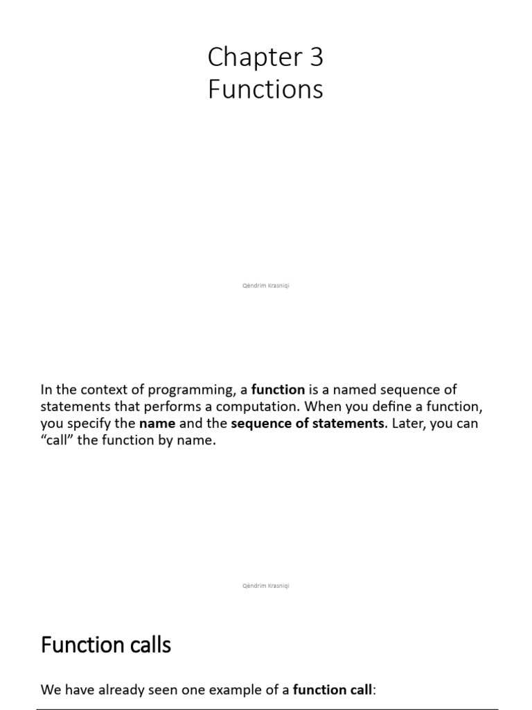 Functions | PDF | Parameter (Computer Programming) | Function (Mathematics)