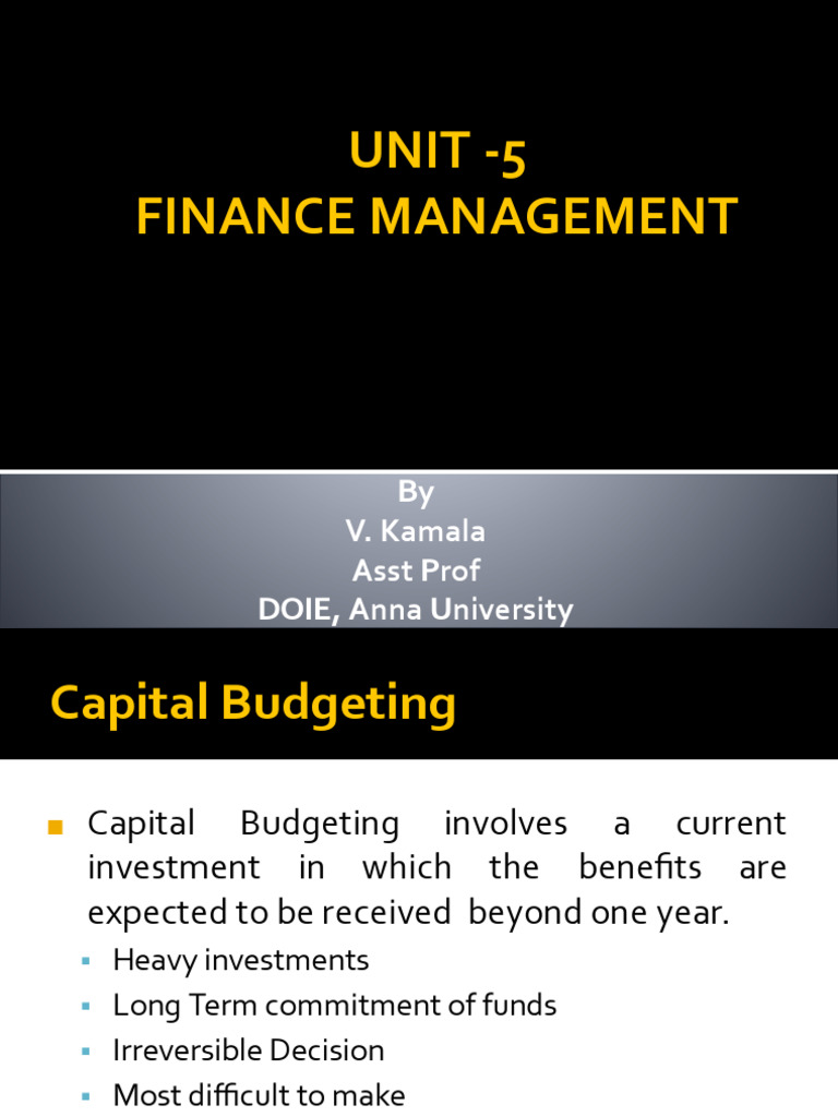 Unit 5 | PDF | Net Present Value | Internal Rate Of Return