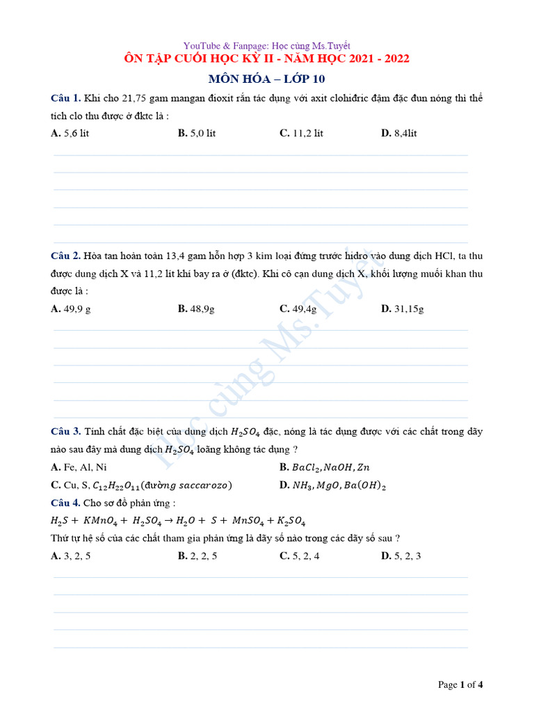 Đề Thi Số 1 hk2 | PDF