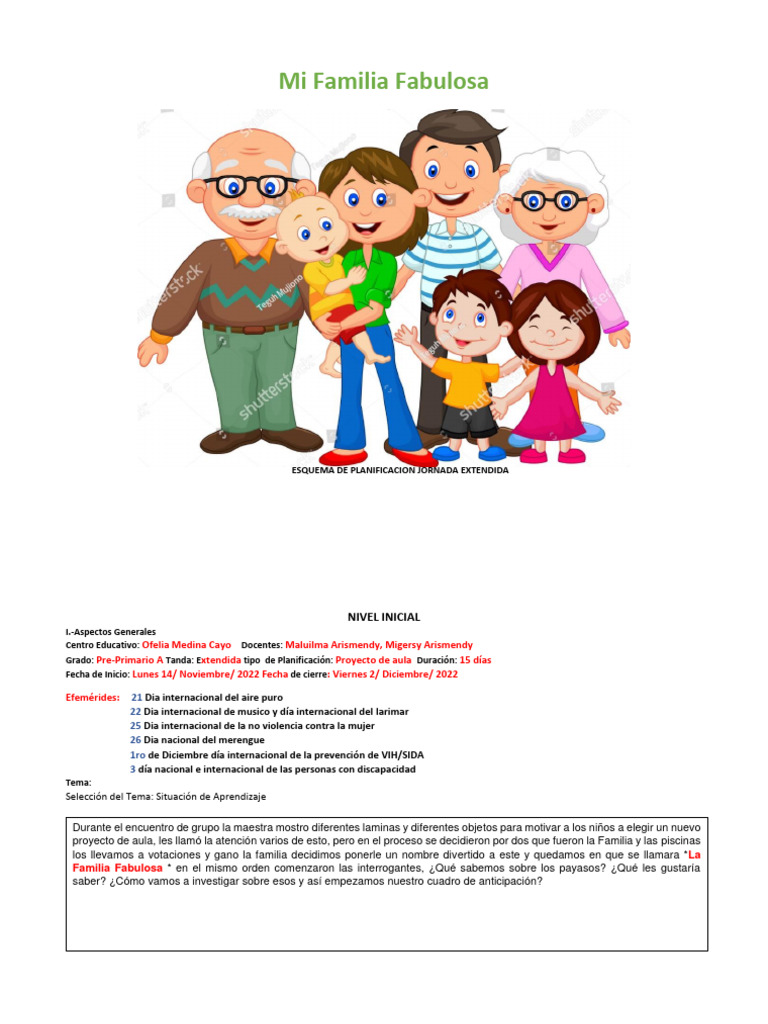 Mi Familia Fabulosa | PDF | Enseñando | Maestros