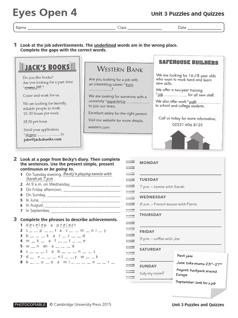 Unit 3 - Puzzles and Quizzes | PDF