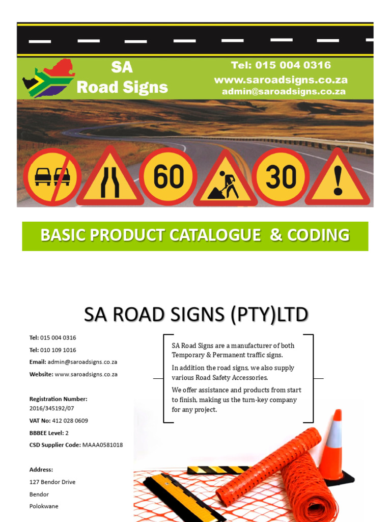 SA-Road-Sign-Traffic-Catalogue | PDF