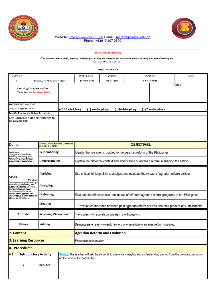 Instructional Plan | Download Free PDF | Philippines | Learning