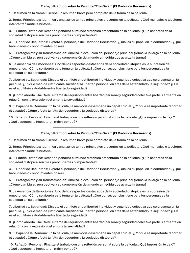 Análisis de "El Dador de Recuerdos" | PDF | Las emociones | Distopía