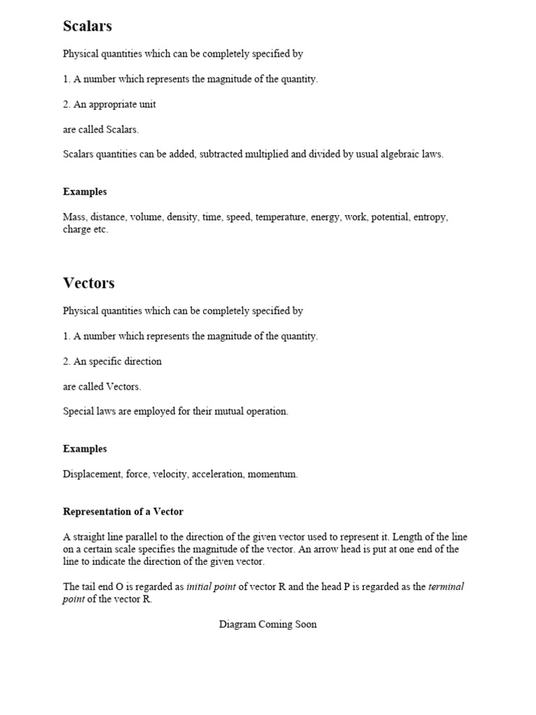Scalars | PDF | Euclidean Vector | Mathematics