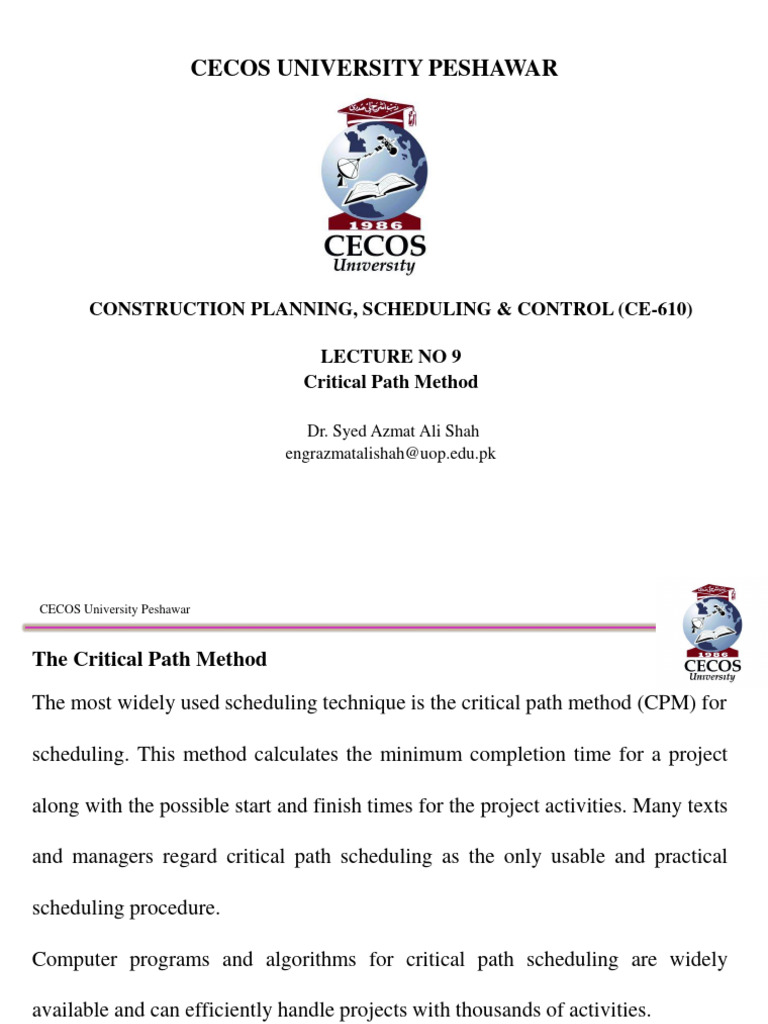 Critical Path Method | Download Free PDF | Applied Mathematics