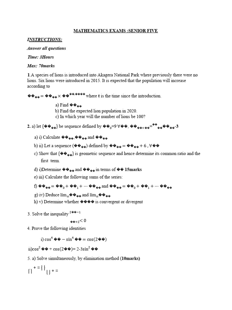 Mathematics Ass. s5 Sciences s5 | PDF | Mathematical Concepts | Mathematical Objects
