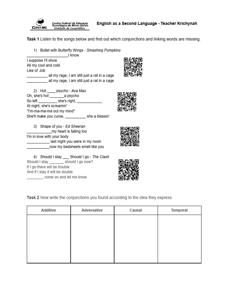 Conjunctions and Linking Words Exercise | PDF