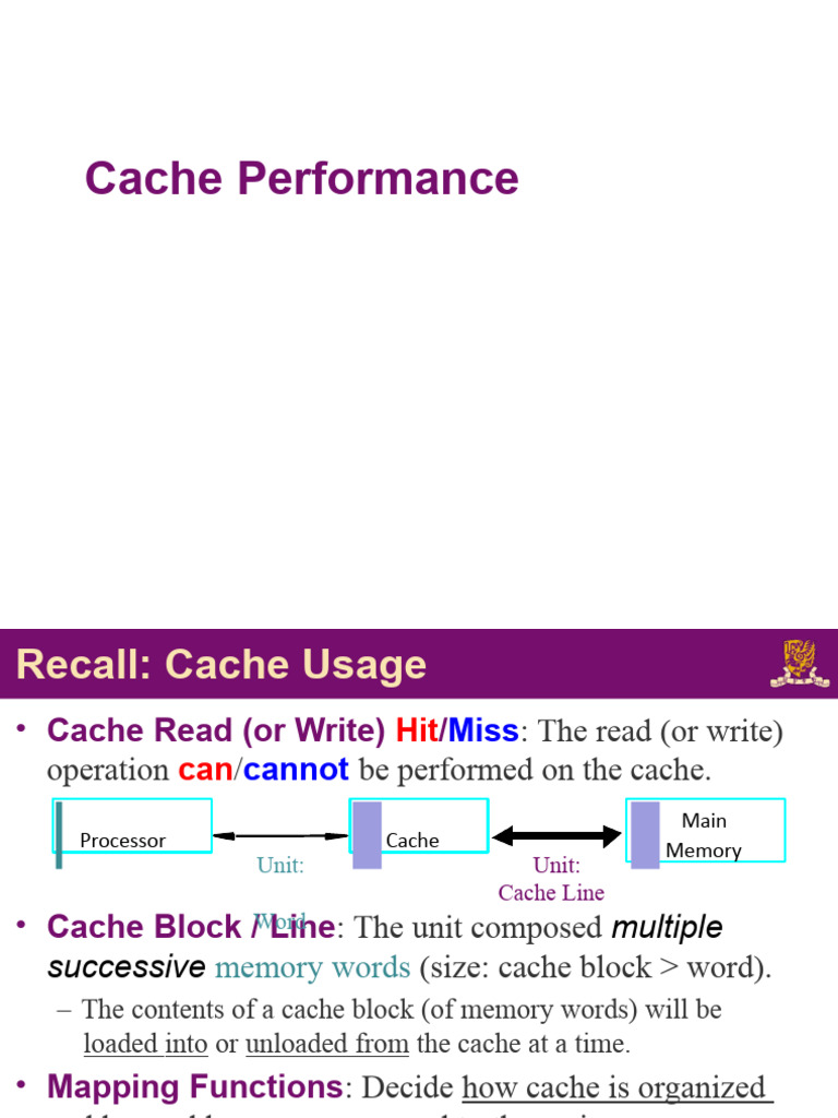 Cache Performance Average Memory Access Time | PDF | Cpu Cache | Cache (Computing)