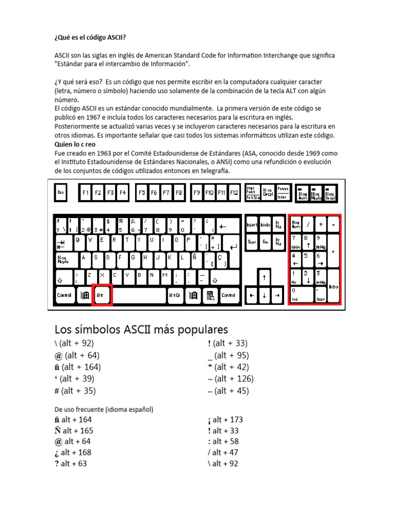 Concepto del código ASCII | PDF | Ascii | Notación