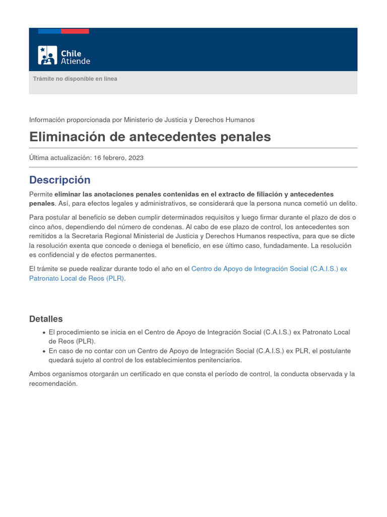 Eliminación de Antecedentes Penales | PDF | Castigos | Prisión