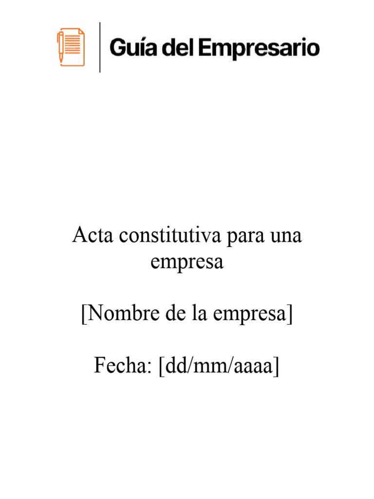 Acta Constitutiva para Una Empresa | PDF