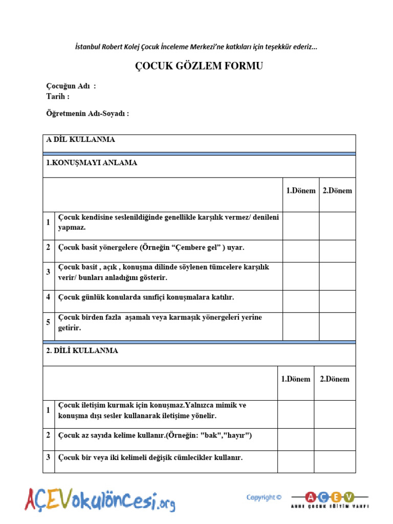 cocuk-gozlem-formu | PDF cocuk-gozlem-formu | PDF