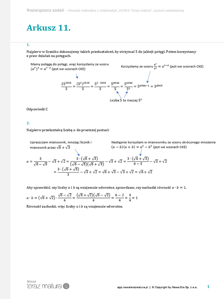 Arkusz 11 PP Rozw | PDF