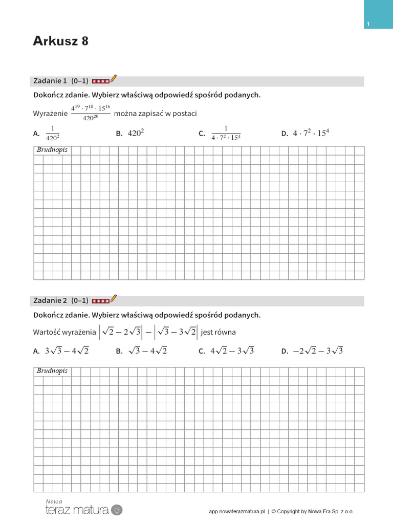 Arkusz 8 Poziom Podstawowy | PDF
