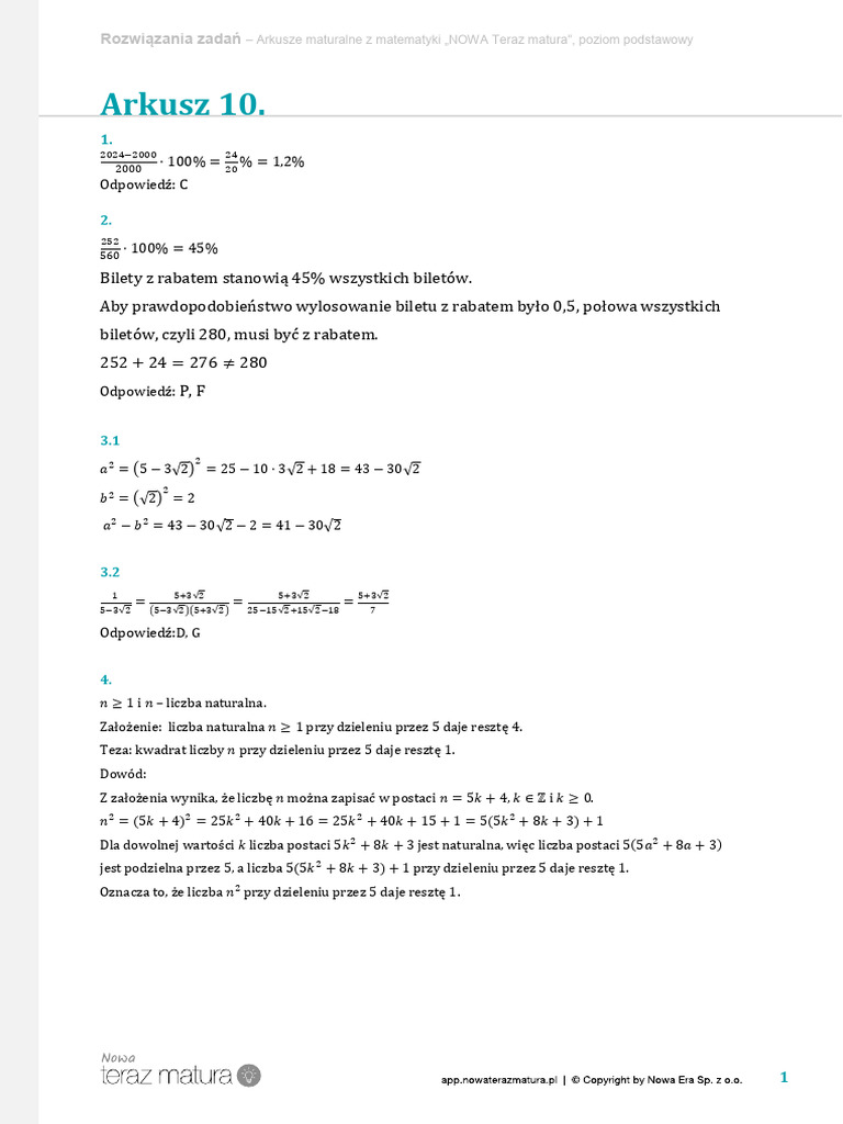 Arkusz 10 PP Rozw | PDF