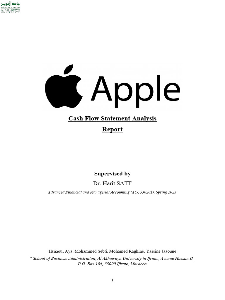 Apple Cash Flow Analysis | PDF | Apple Inc. | Equity (Finance)