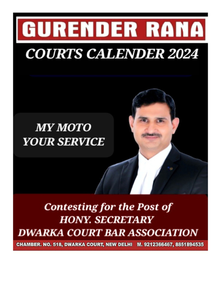 Courts Calender 2024 | PDF