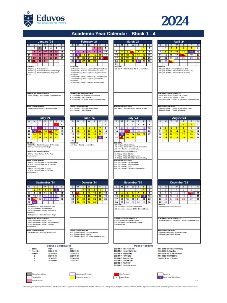 Academic Calendars 2024 Year 1 - 3 | PDF | Public Holiday ...