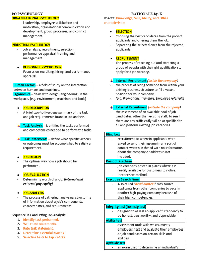 Industrial-Organizational Psych | PDF | Recruitment | Industrial And ...
