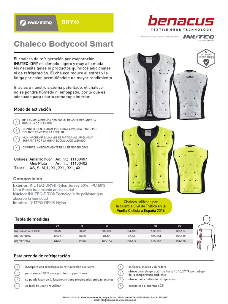 8803 Chaleco Enfriamiento Inuteq Ataneq 111304 Ficha Tecnica | PDF