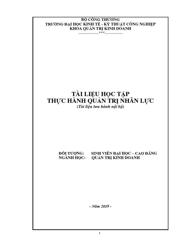 3thuc Tap Quan Tri Nhan Luc | PDF