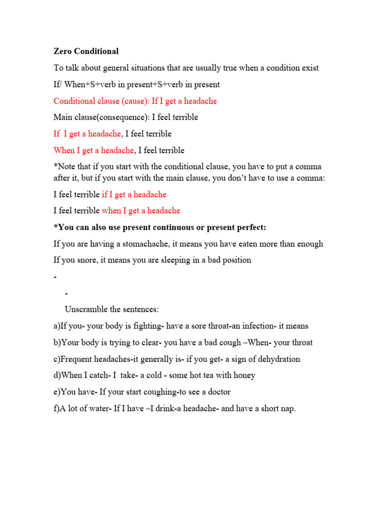 Understanding Zero Conditional Sentences | PDF