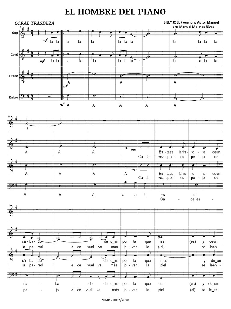 El Hombre Del Piano Partitura | PDF