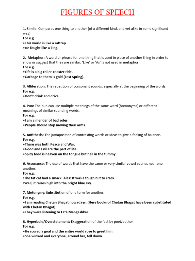 Figures of Speech II | PDF | Rhetorical Techniques
