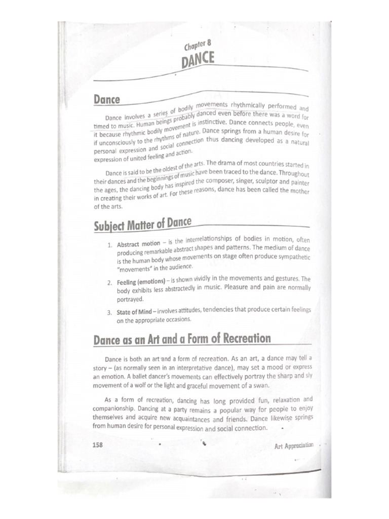 Lesson 8- DANCE | PDF