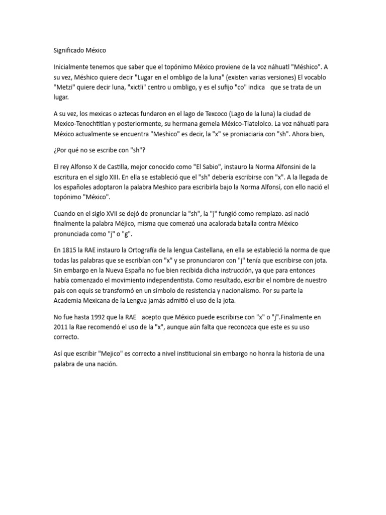 Significado de Mexico | PDF