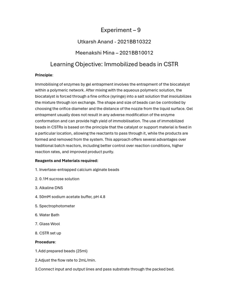 ENZYME ENGINEERING | PDF | Chemical Reactor | Ph