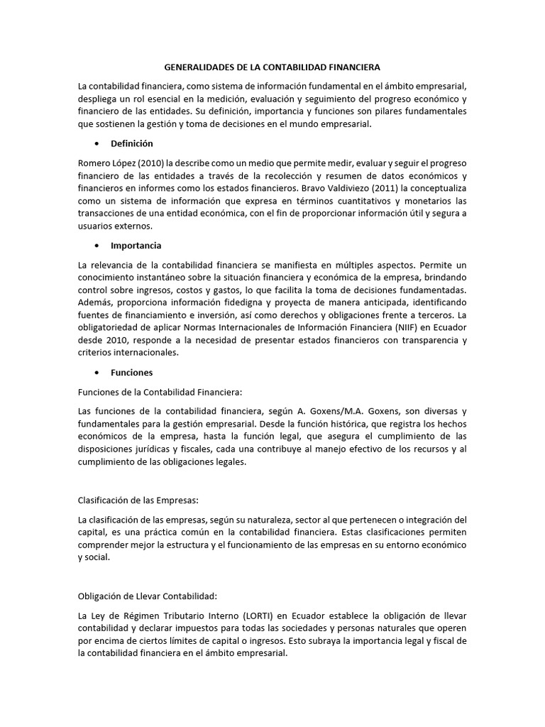 Contabilidad Financiera: Claves y Funciones | PDF | Contabilidad ...