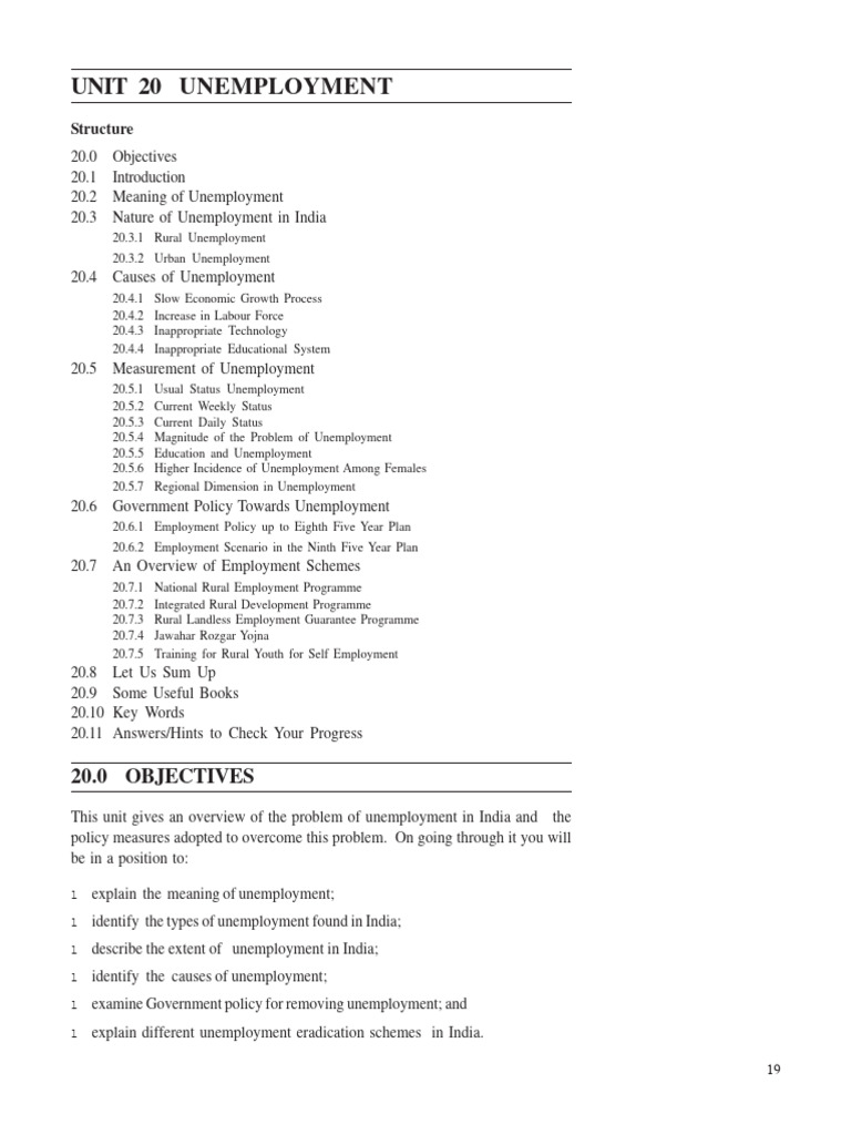 Unit 20 | PDF | Unemployment | Underemployment