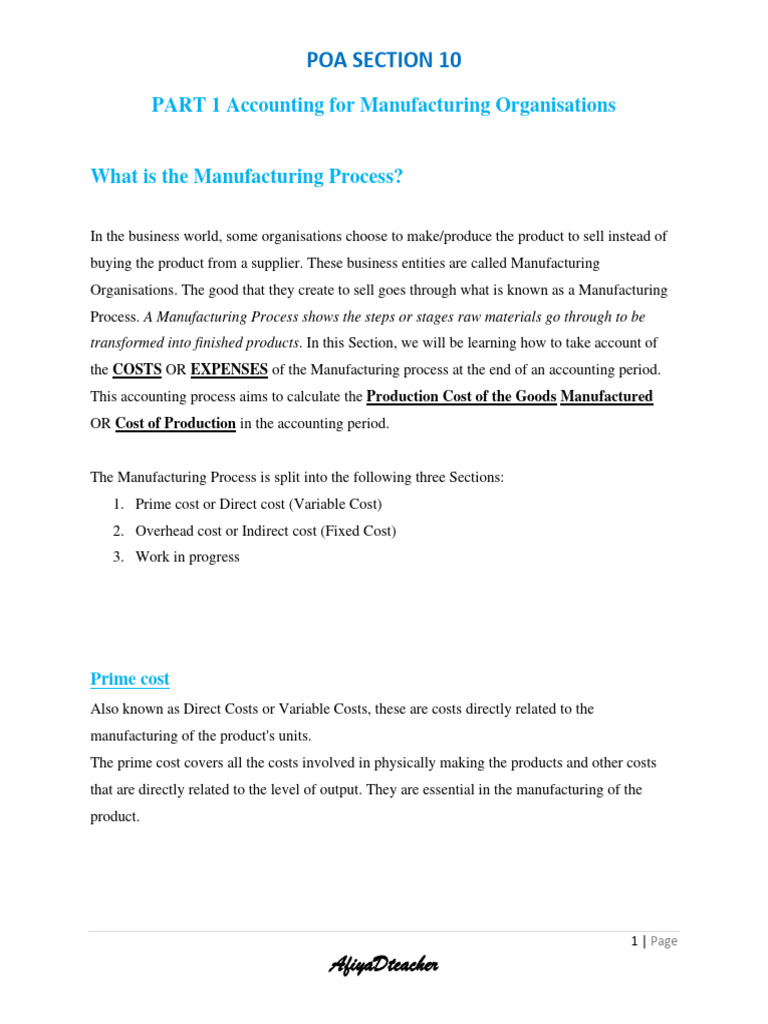 POA Section 10 | PDF | Financial Accounting | Business Economics