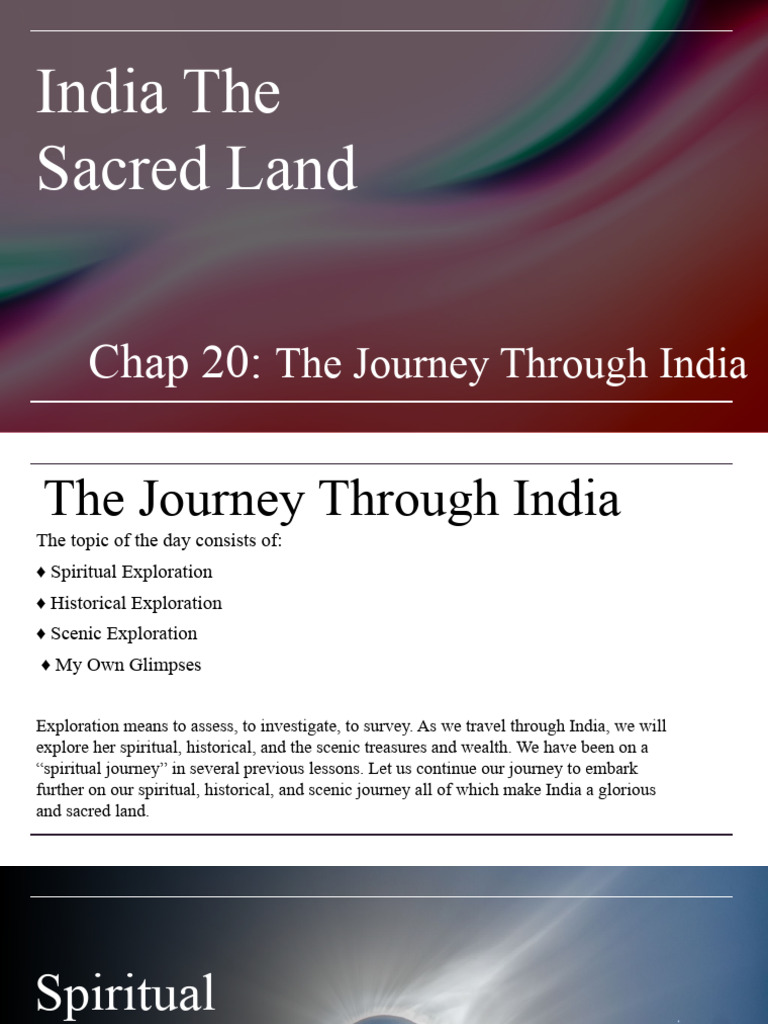 KIDS - India The Sacred Land - Lesson 20 - The Journey Through India | PDF