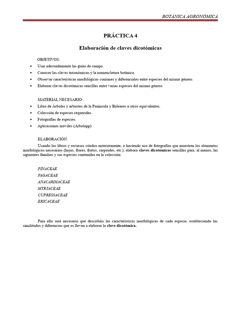 Practica 4 Claves Dicotomicas | PDF