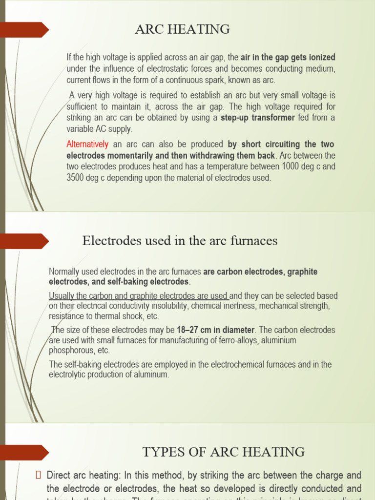 Direct Arc Heating Methods Explained | PDF | Electric Arc | Dielectric